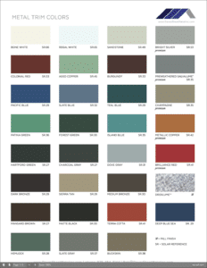 Color Chart - Dave's Sheet Metal